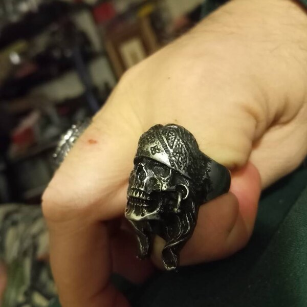One Percenter Ring, Handmade Silver Ring, Biker Ring, Rat Fink, Bikers ...