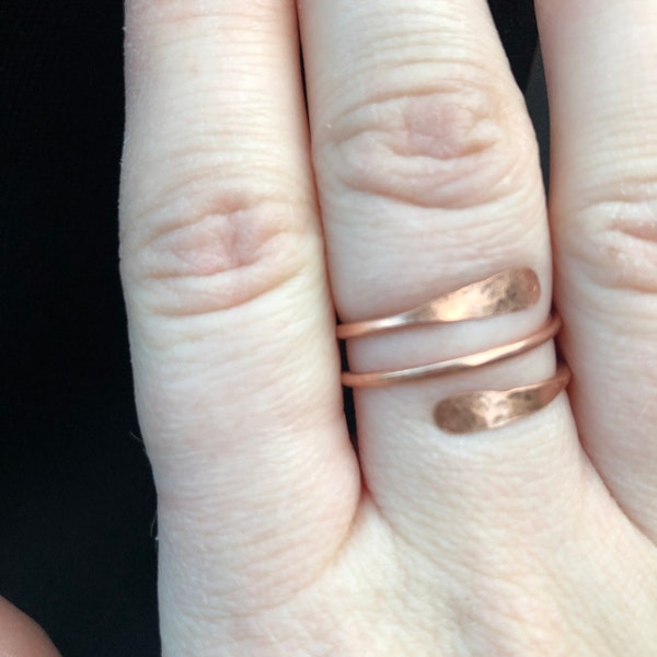 Copper Ring, Hammered Copper Ring, Copper Wrap Ring, Arthritis Ring ...