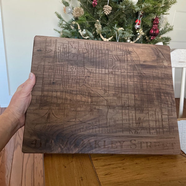 Personalized Map Cutting Board- Walnut - Maple - Cherry, Our First Home ...