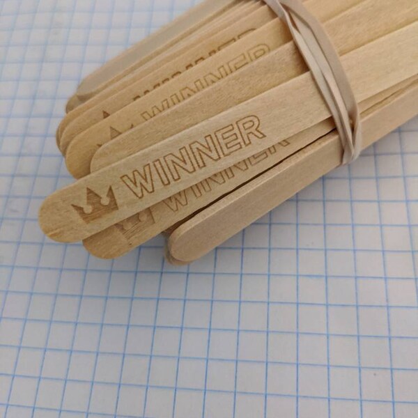 Custom Engraved Wood Standard 4.5" Popsicle Sticks (WAXED ...