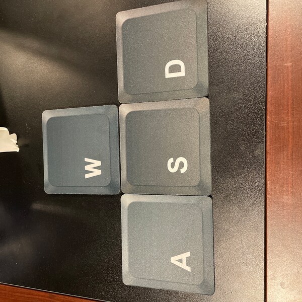 Computer Gamer Coasters - 4 Piece Set - Computer W,A,S,D Control Keys ...