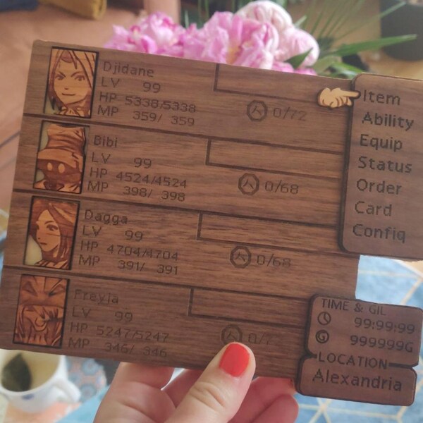 Custom Wooden Final Fantasy 9 Menu Screen With Characters You Can Pick ...
