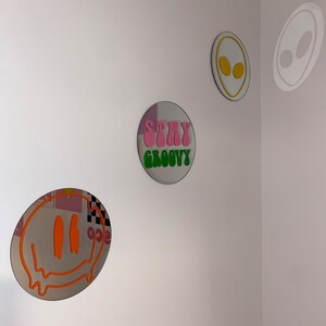 Smiley Face Mirror Retro Home Decor 16 Colours Available - Etsy UK