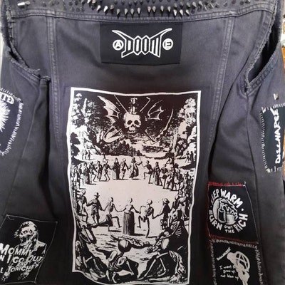 Satanic Baphomet Patch Punk DIY Pentagram Leftover Crack Occult Gothic ...