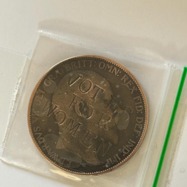 Suffragette Penny . Defaced Edward VII Coin . Votes for Women . Buy Two ...