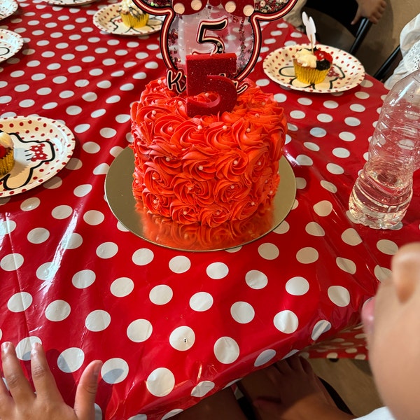 Minnie Mouse Inspired Personalizable Cake Topper and 3D Number - Etsy