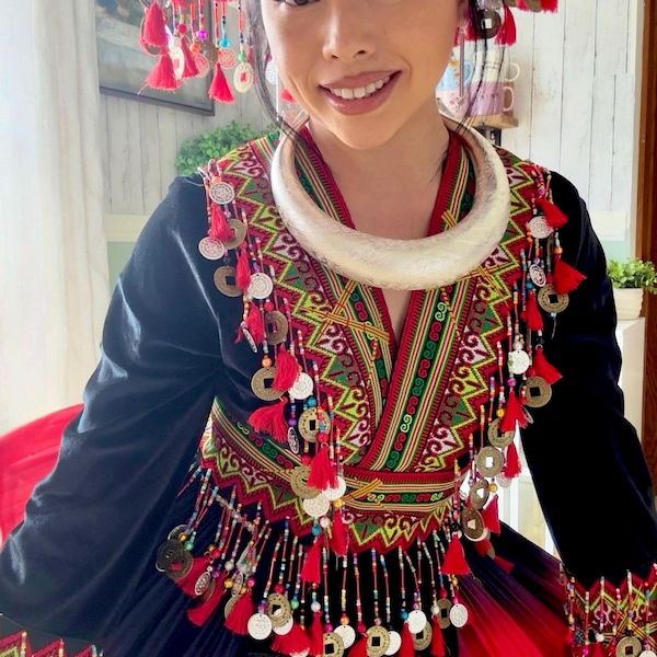 Hmong Silver Necklace Xauv | Hill Tribe Necklace | Traditional Hmong ...