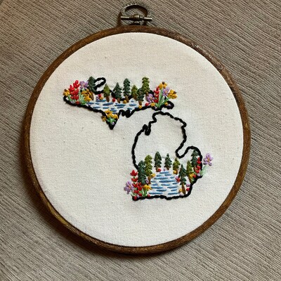 Michigan State Embroidery Pattern Instant Digital Download PDF ...