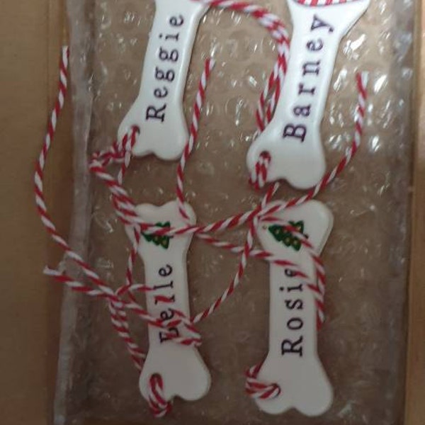 Dog Bone Personalised Clay Decorations Pets, Personalised, Handmade ...