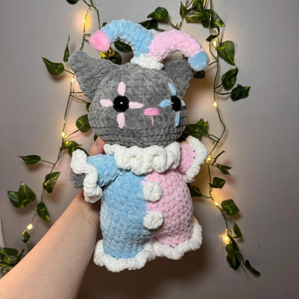 Crochet Jester Kitty and Bunny Pattern. Crochet Jester Bunny. Crochet ...
