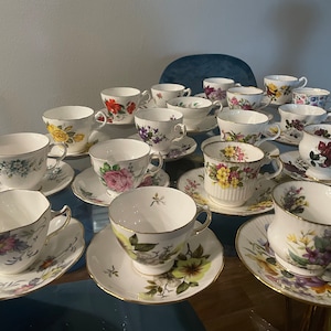 Broken Completely Mismatched Tea Cups and Saucers Vintage Tea Cups ...