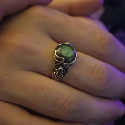 Labradorite Ring amphibia Animal Ring Mens Ring Sterling Silver Ring ...