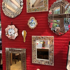 Extra Large Wall Mirror Decorative 'golden Garden' - Etsy