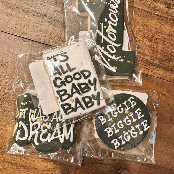 Notorious ONE Birthday Cookies, Notorious Big Cookies, Rap Themed ...