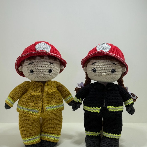 Firefighter Crochet Pattern (eng, Ukr, Ger). Amigurumi Fireman Pattern ...