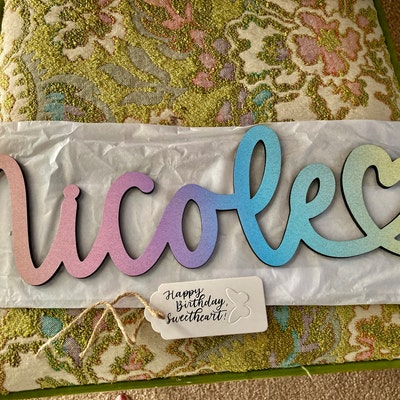 Cute Wooden Sign With Custom Name Personalized Letters With Star, Baby ...