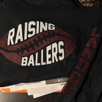 Glitter Football Shirt Football Shirts Raising Ballers Two Players Long ...