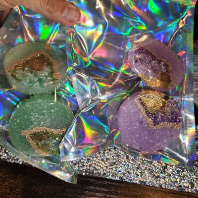 Geode Vent Clip Freshies, 2 Round Freshies, Crystals, Glitter and Stone ...