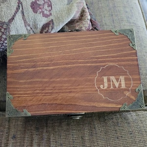 Personalized Wooden Gift Box With Lock & Key , Engraved Wood Jewelry ...