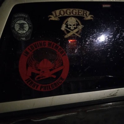 In Memory With Logger Logging Chainsaw Axe Vinyl Decal Sticker - Etsy