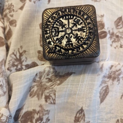 Viking Ring Box With Norse Vegvisir Viking Compass Nordic Jewelry Box ...
