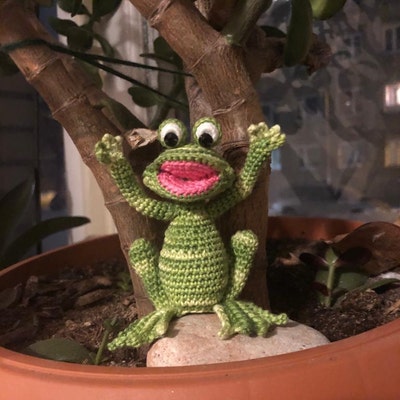Crochet Pattern. Amigurumi Frog With a Bouquet of Flowers. DIY Crochet ...