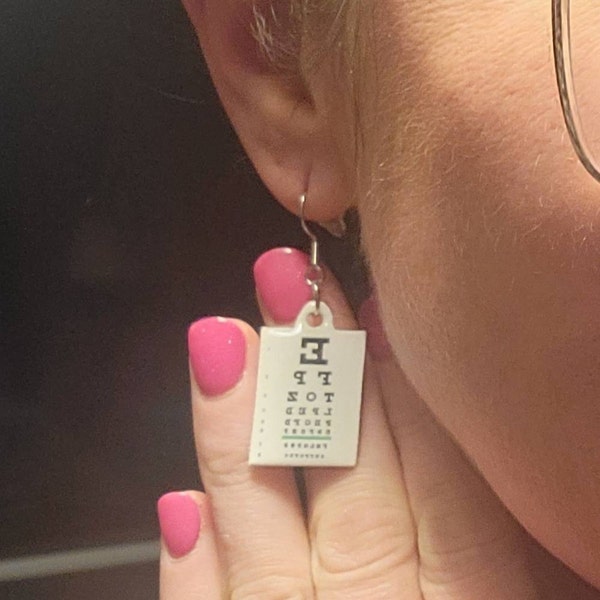 Snellen Eye Chart Earrings, Optometrist Gift, Stainless Steel Hooks - Etsy