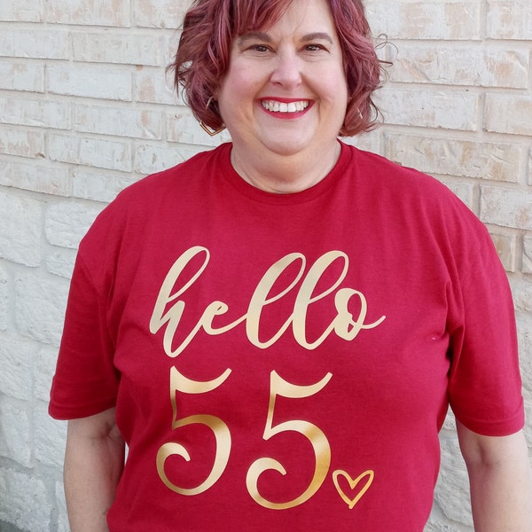 Birthday Shirts, Hello 55 Shirt, 55th Birthday, 55th Birthday Gift ...