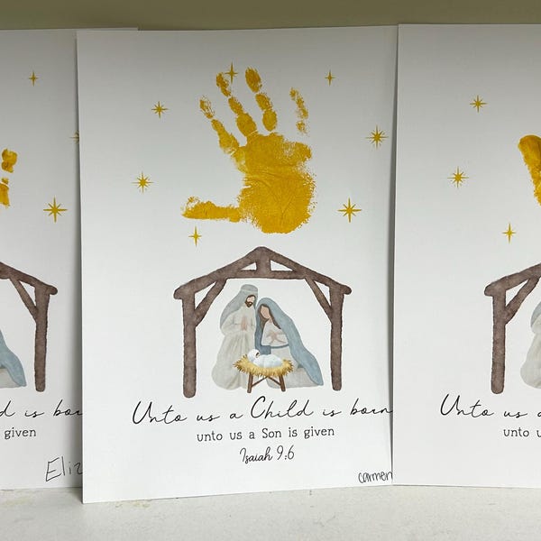 Sunday School Craft Christmas Handprint Nativity Holly Night Bible ...