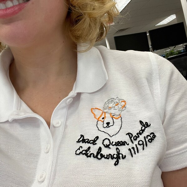 Custom Tiny Lettering | Cursive Collar Embroidery | Hand Embroidered ...