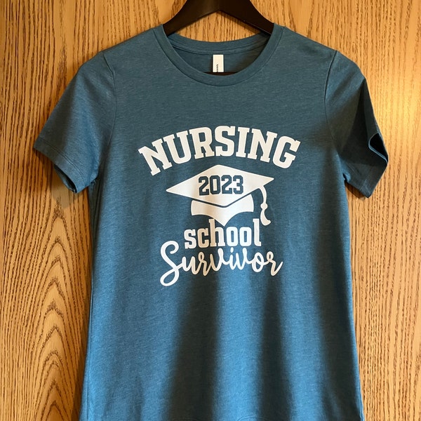 Nursing School Survivor, Nurse Graduation Shirt, Nursing Student Tee ...
