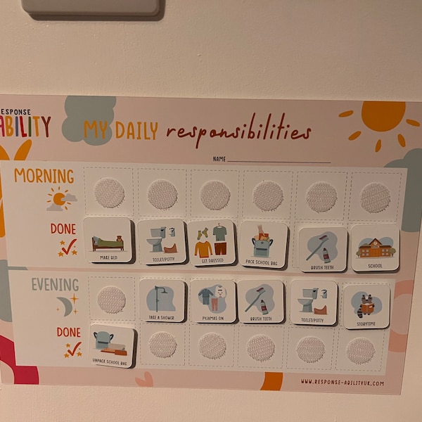 Daily Routine Chart, School Routine Chart, Kids Daily Responsibilities ...