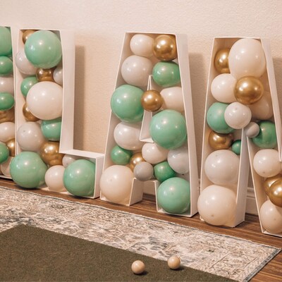 DIY 2FT Tall Large Balloon Fillable Letter Frame A-Z Mosaic Letter ...