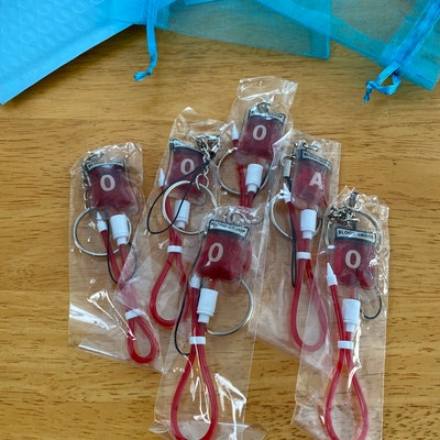 Blood Bank Key Chain,blood Bank Badge Reel, ABO Key Chain, Blood Type ...