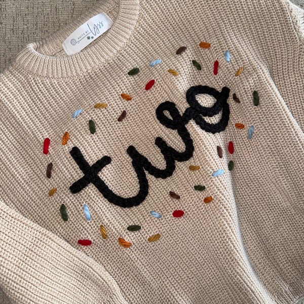 Hand Embroidered Sweaters, Hand Embroidered Rainbow Sweater, Ready to ...