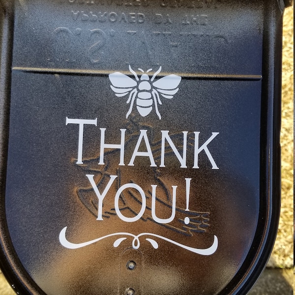 Bee Mailbox Decal / Mailbox Sticker / Thank You Inside Lid Decal ...