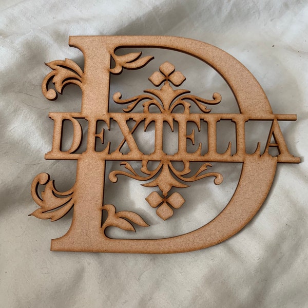 Personalised Wooden MDF Monogram Letters Craft Blank Shape Wedding ...