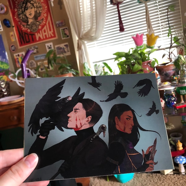 5x7 Kaz and Inej Art Print Dirtyhands the Wraith Six of Crows Character ...
