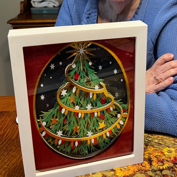 3D CHRISTMAS TREE Svg - 3D Christmas Svg - CHRISTMAS Shadow Box Svg ...