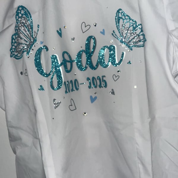 Charl Design. Personalised Leavers Shirt 2026 Butterflies and Hearts ...