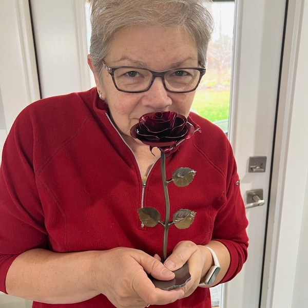 Personalized Red Metal Rose – Steel 11th or Iron 6th Anniversary Gift ...