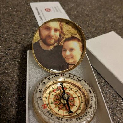 Engraved PHOTO Compass, Personalized Compass, Bride Gift, Groom Gift ...