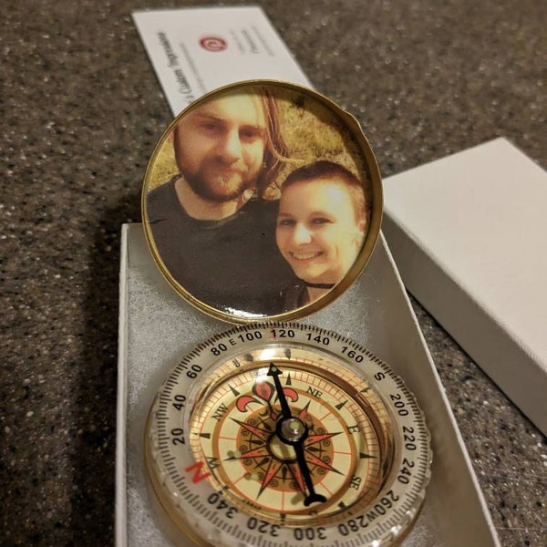 Engraved Photo Compass, Personalized Wedding Gift - Etsy