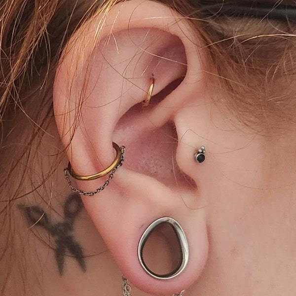 ASTM F136 Hoop With Chain Conch Hoop, Conch Earring, Conch Clicker ...