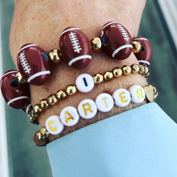 Football Bracelet Personalized Football Bracelet/ Football Jewelry ...