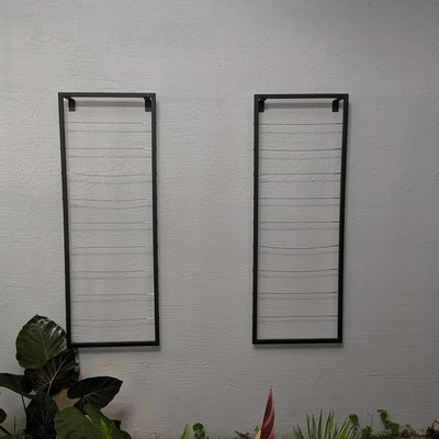 Clean and Modern Trellis, Metal Frame, Stainless Steel Wire, Wall Mount ...