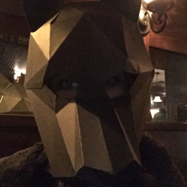 DIY Wolf Mask, Low Poly Paper Craft Template, Printable Wolf Mask ...