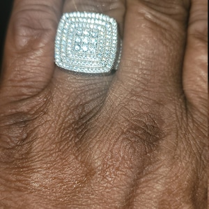 Super Iced Out Men's Custom Square Pinky Ring Simulated | Etsy