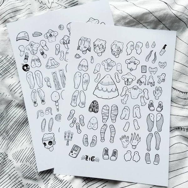 Printable Horror Paper Dolls, Dress up Demons III -- DIY Articulated ...