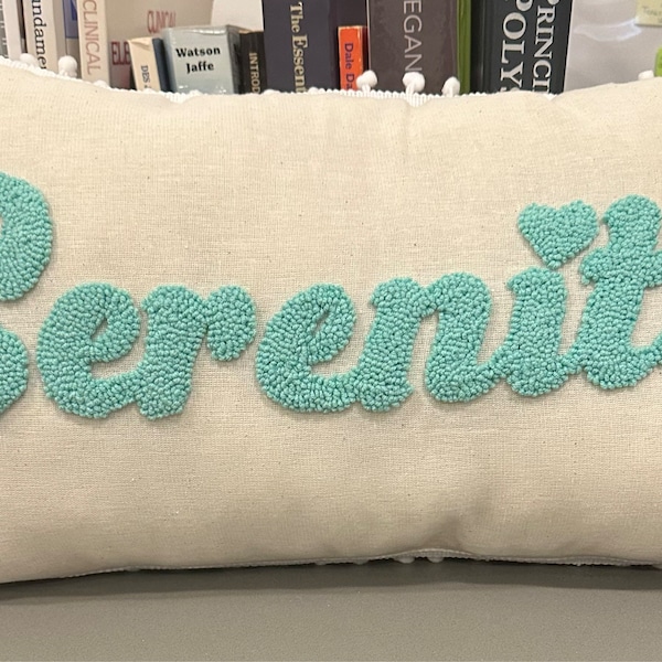 Personalized Name Punch Needle Pillow, Baby Shower Gift, Toddler ...